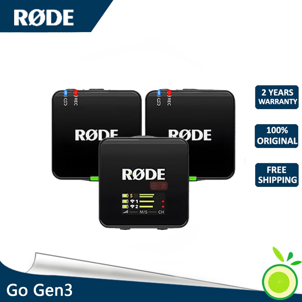 RODE Wireless Go Gen 3 Wireless Collar One to Two VLOG Computer Camera ...