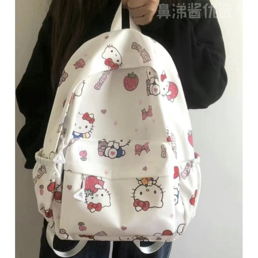 Printed Graffiti Waterproof Sanrio Hello kitty Backpack All-Match ...