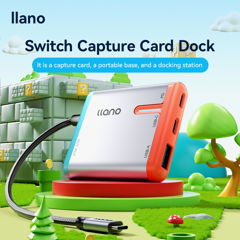 Llano Switch Video Capture Card Portable Switch Dock for Nintendo ...