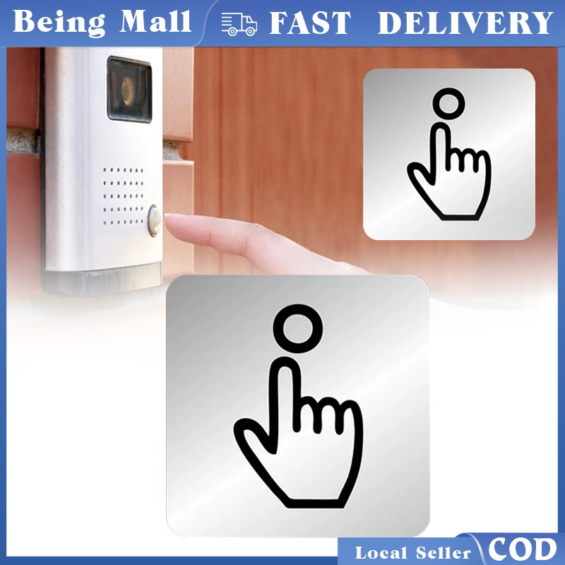 Please Ring Bell Sign 6x6cm Waterproof PVC Doorbell Signage Boards ...