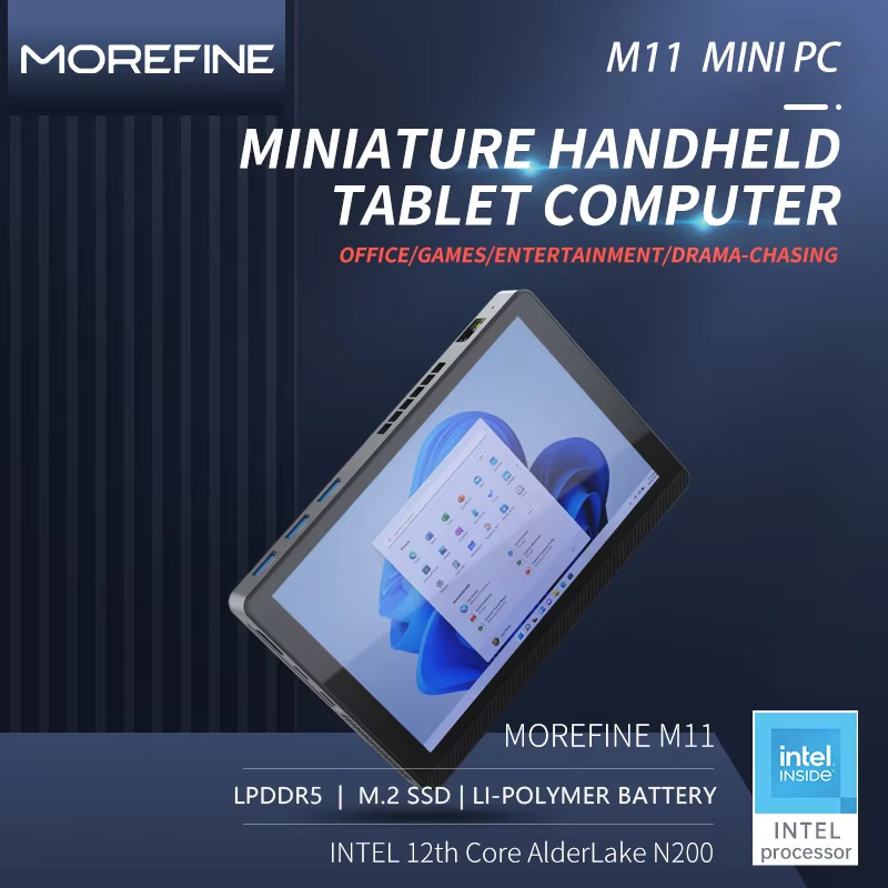 MOREFINE 12th Gen Intel N200 7 Inch Mini PC Windows 11 WiFi6 BT5.2 ...