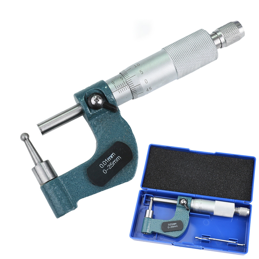 0-25mm Tube Micrometer thickness micrometer with drum head wall tube thickness gauge measuring ...
