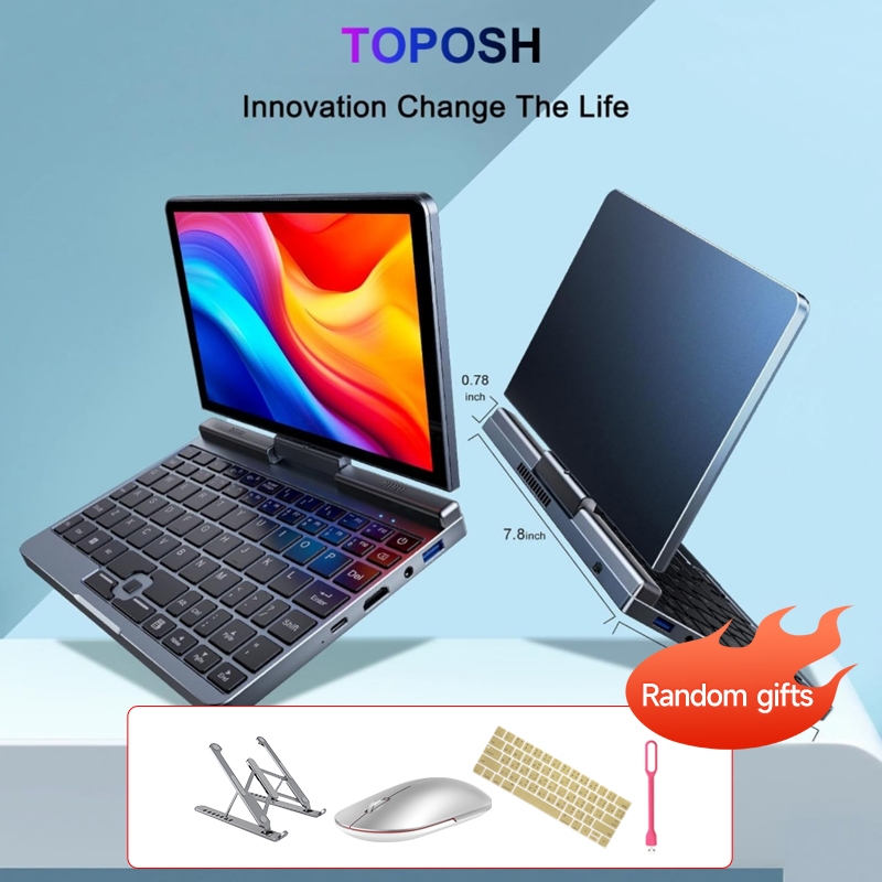 Toposh P8 Laptop 8-Inch Mini Intel N100 12GB DDR5 with Touch Folding ...