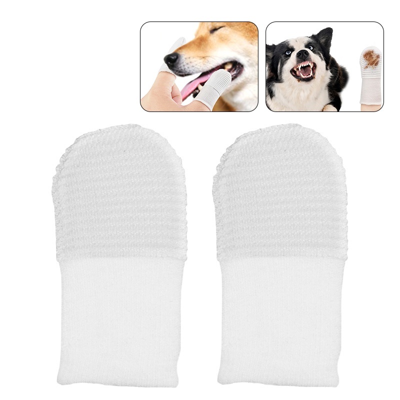 10/20/50pcs Pet Two-finger Brushing Finger Cots Remove Tartar Cochlear ...