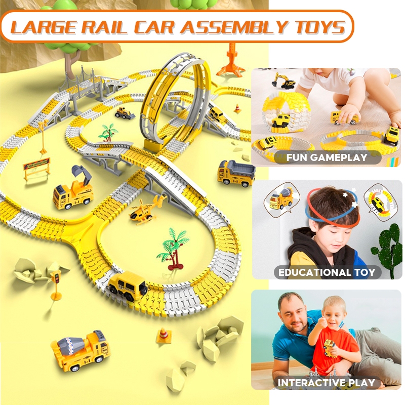 Rail Car toys Construction Race Tracks for Kids Boys Toys Flexible ...