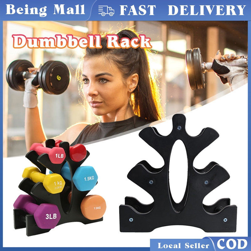 3 Tier Dumbell Rack Black Compact Dumbbell Bracket Gym Household ...