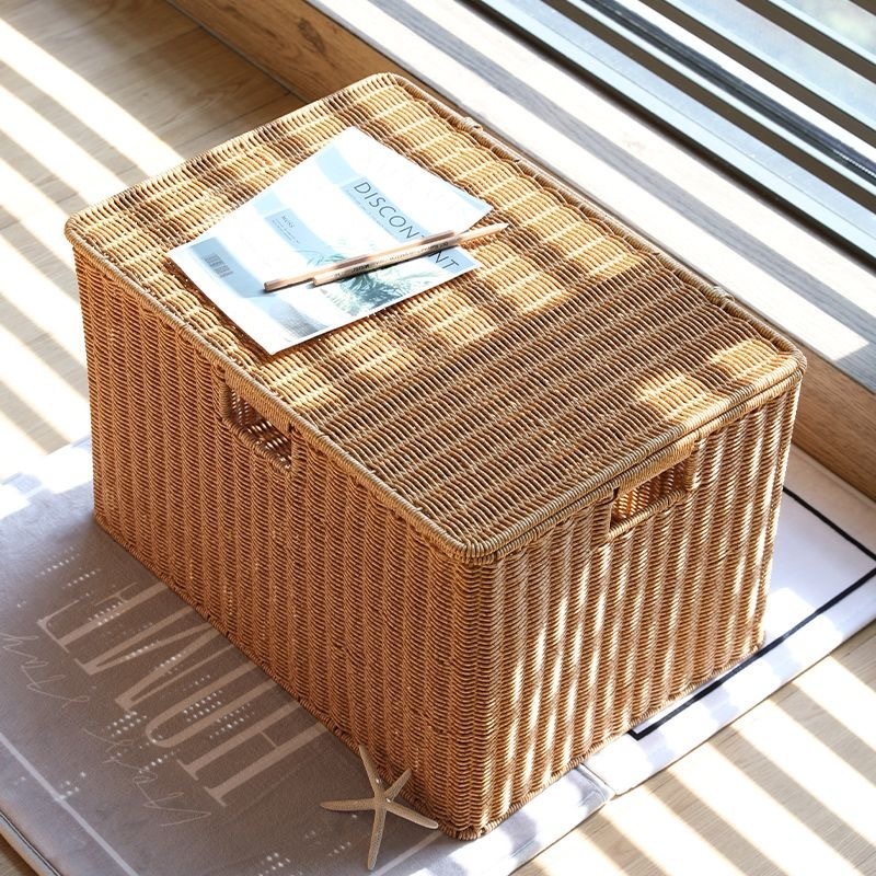 Rattan Storage Box Nordic Organizer Wicker Basket 收納籃 (37L) | Shopee ...