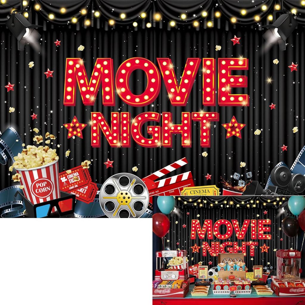 7x5ft Movie Night Photography Backdrop Movie Party Background Hollywood ...
