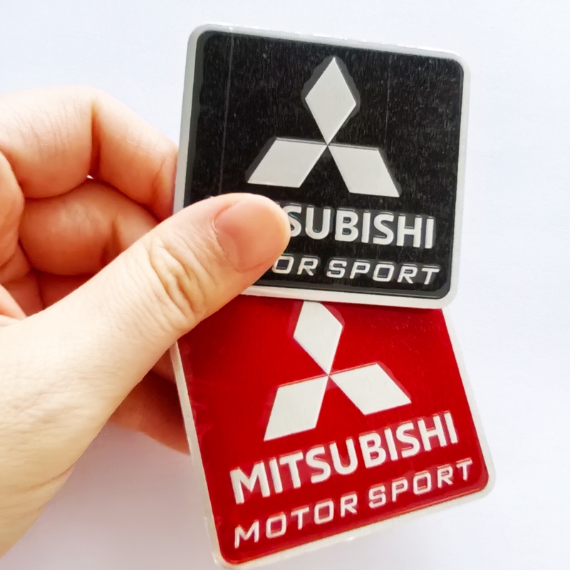 1 x Aluminum MITSUBISHI MOTOR SPORT Logo Car Auto Decorative Emblem ...