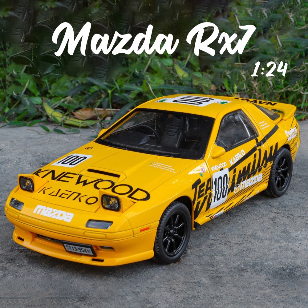1:24 Scale Mazda RX7 Printing Alloy Car Model Diecast Car Sound Light ...