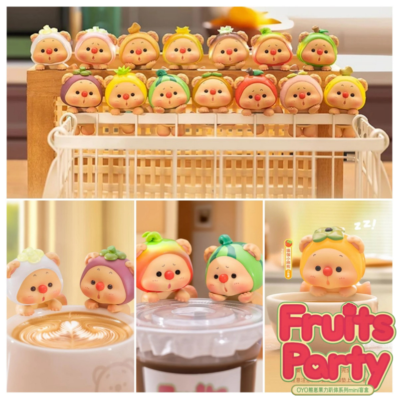 Kawaii New Oyo Bear Cub Fruit Power Hippers Series Mini Blind Box Cute ...