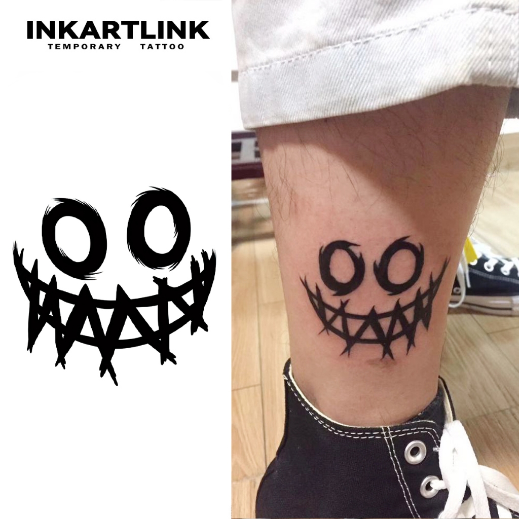 Smiley face temporary tattoo stickers, waterproof long-lasting magic ...