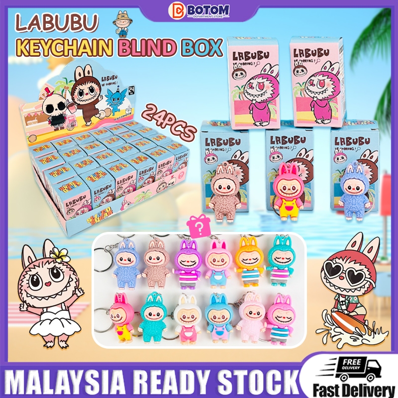BOTOM 24Pcs Labubu Keychain Mini Blind Box Full Set The Monsters ...