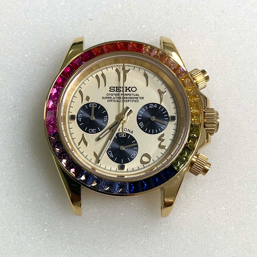 39MM Watch Diamond-rimmed Quartz Movement Electro-gold Plated Stainless ...