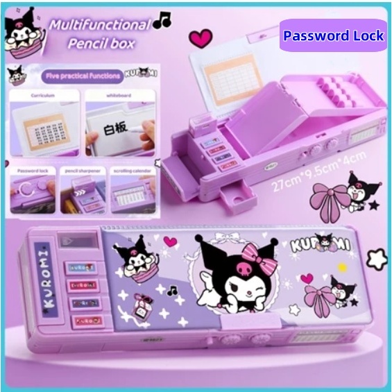 Kuromi Pencil Case Password Lock Kotak Pensil Kuromi Perempuan Pencil ...