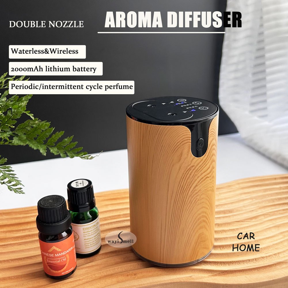 Car Nebulizer Wireless Waterless Woodgrain Essential Oil Aromatherapy ...