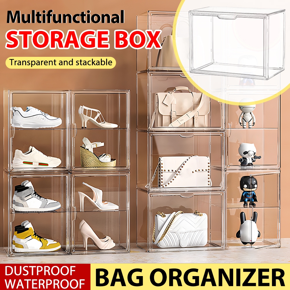 Full Transparent Magnetic Storage Box Handbag Storage Box Books Storage ...