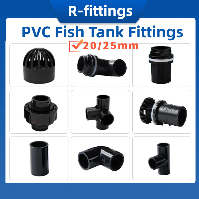 PVC Fitting Water Pipe Joint Connector Fish Tank Socket Elbow 90° Tank ...