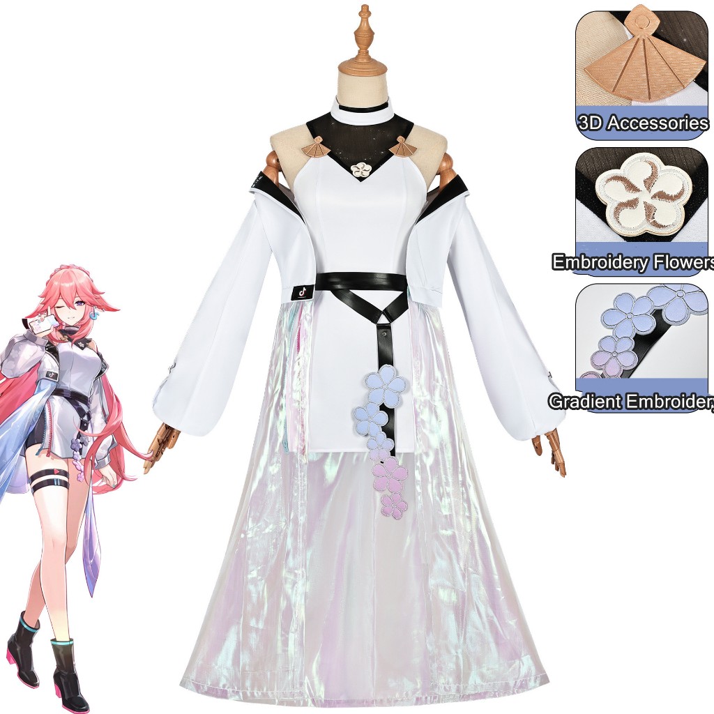 【Ready Stock】Tiktok X Genshin Impact Cosplay Costumes TT Yae Miko Cos ...