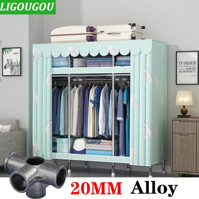 20MM Metal Tube Wardrobe Wardrobe Almari Baju Rak Baju Clothes ...