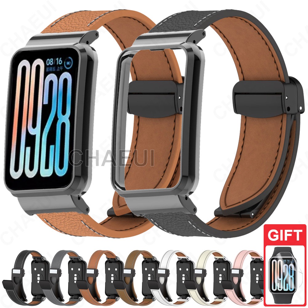 Leather Strap Band Accessories Buckle Bracelet for Xiaomi Smart Band 9 ...