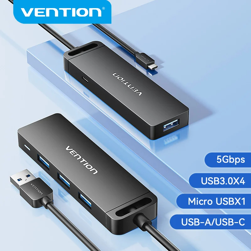 Vention USB HUB 4 Ports USB Type C to USB Splitter with Micro Charge Power for Lenovo Macbook ...