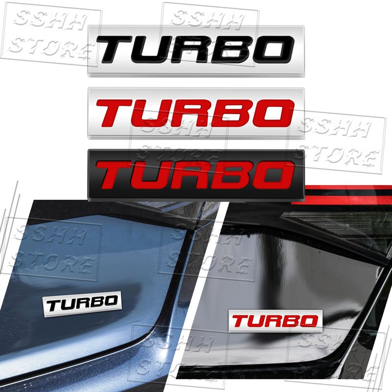 Car Styling Universal Turbo Logo Emblem 3D Zinc Alloy Metal Sticker ...