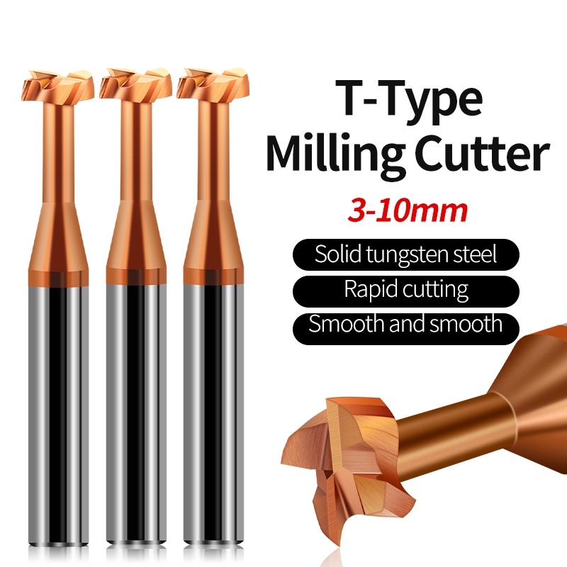 Tungsten steel T-type milling cutter 3-10mm CNC tool processing center carbide forming T-slot ...