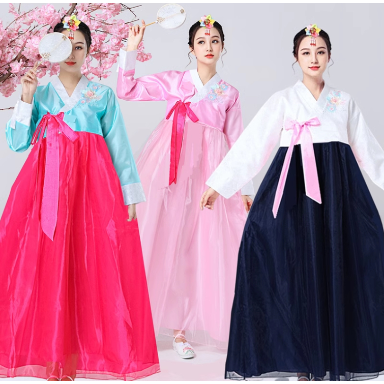 New Korean Traditional Hanbok Women's Clothing with Headpiece for ...