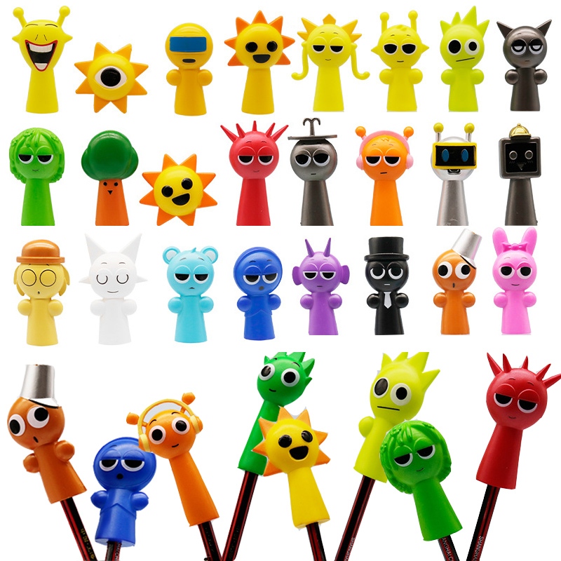 8Pcs/12Pcs/set Sprunki Figures Pencil Topper Model Toys Pen Cap Anime ...