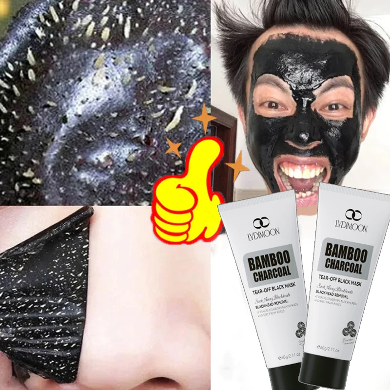 Bamboo Charcoal Face Mask Black Heads Removal Shrink Pores Peel Oil ...