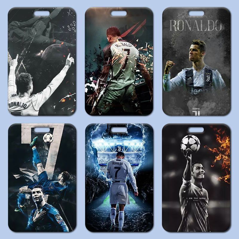 football star Cristiano Ronaldo card holder name tags card cover school ...