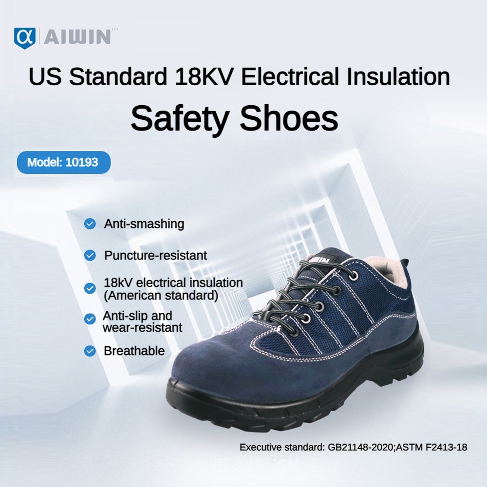 AIWIN US Standard 18KV Electrical Insulation Safety Shoes, Sude E100 Multi-functional Safety ...