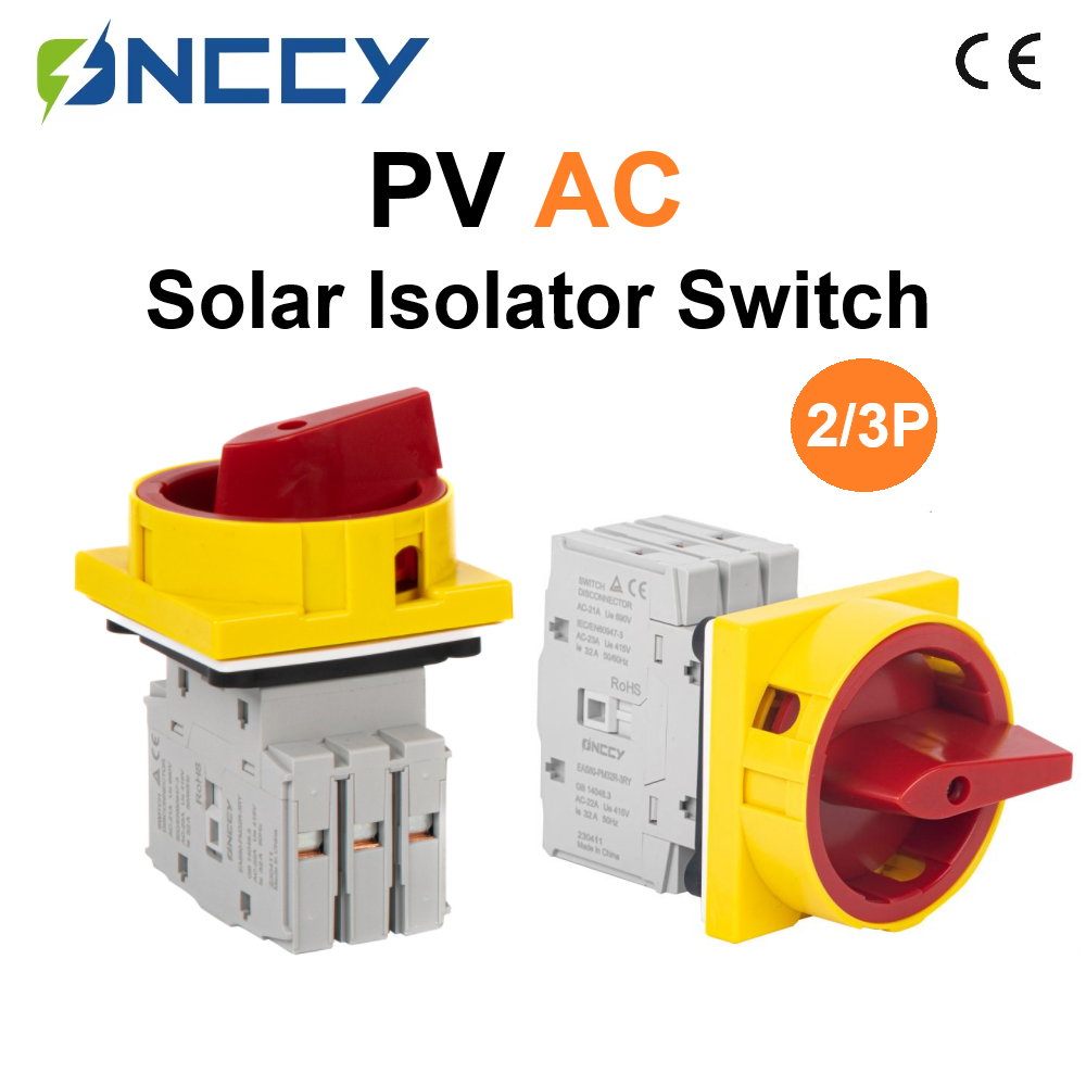 EAS80 AC Isolator switch, 2P 3P Panel mouting, Rotating Handle with ...