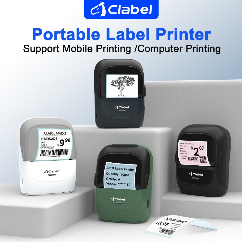 CLABEL 221B Portable Bluetooth Printer, Label Printer, Mini Printer For ...