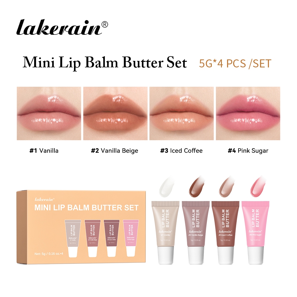 Lakerain 4pcs/set Mini Lip Balm Butter Set,Crystal Lip Balm Butter Moisturizing Lip Gloss Jelly ...