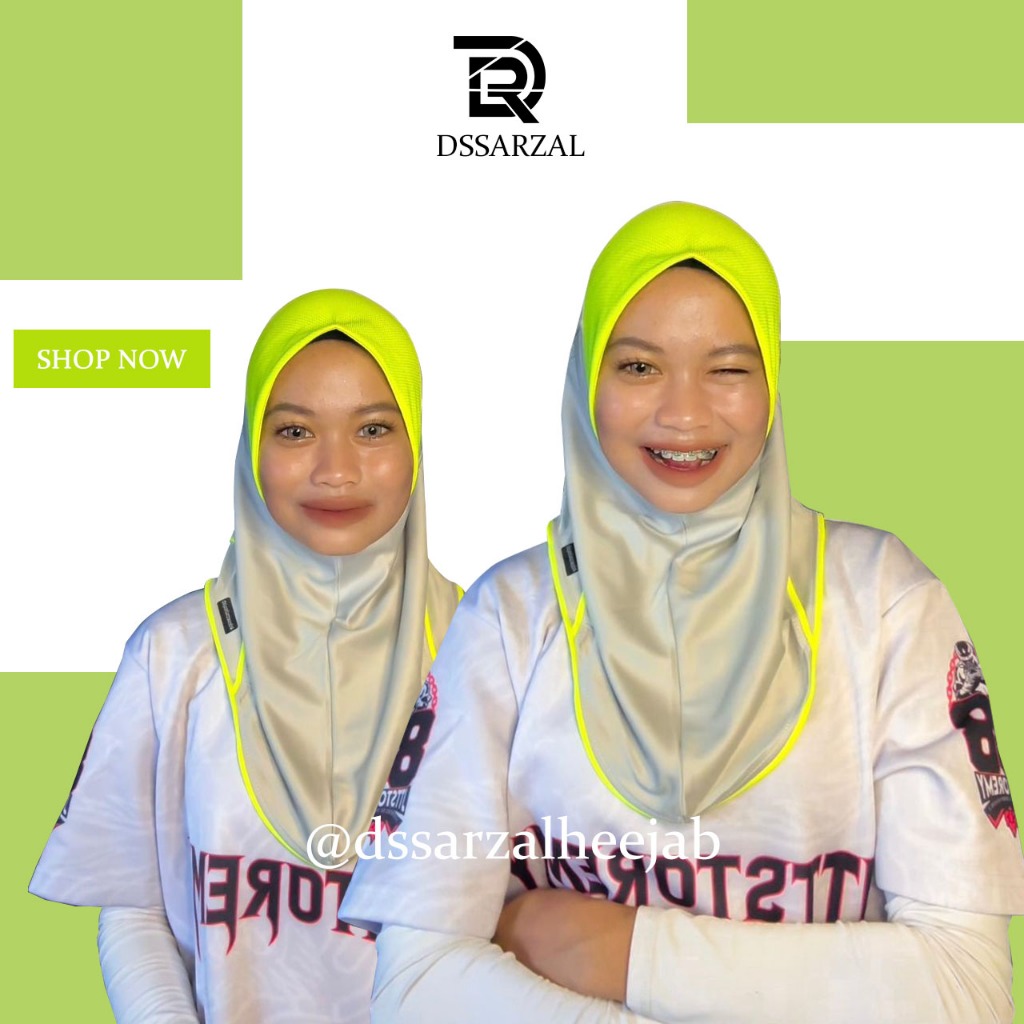 dssarzalheejab NEW NEON GREEN Sports Hijab Tudung Sukan Cepat Kering dan Selesa | Shopee Malaysia