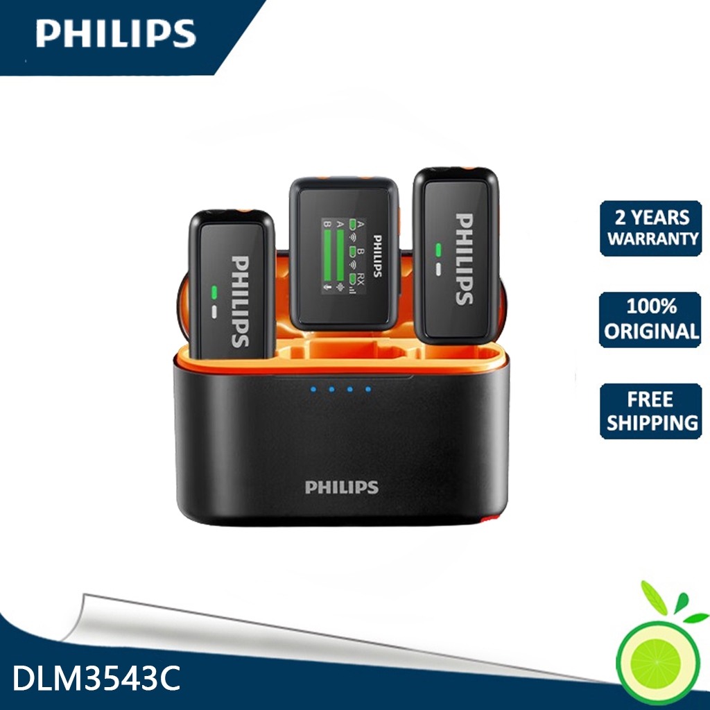 PHILIPS DLM3543C lavalier microphone 1-to-2 wireless receiver with ...