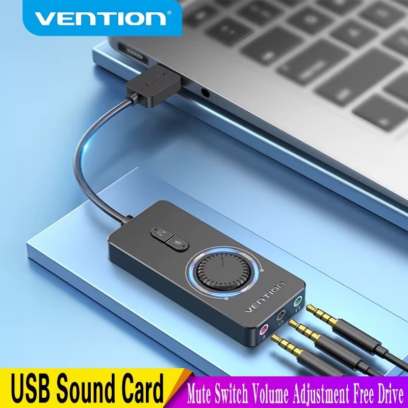 Vention USB Sound Card Audio Interface External Jack 3.5mm Mic Speaker ...