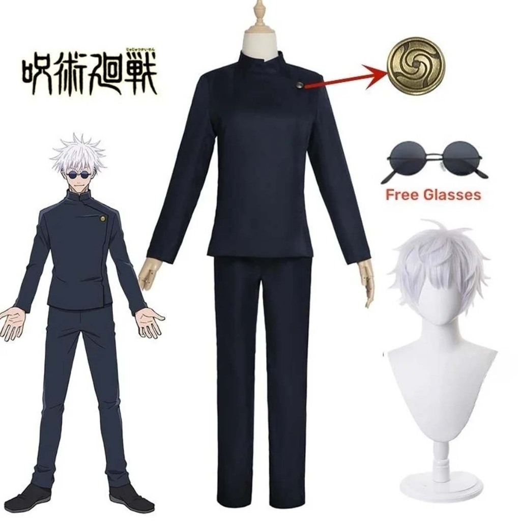 Anime S2 Gojo Satoru Cosplay Costume Dark Blue High School Uniform Role ...