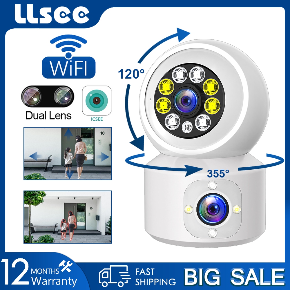 LLSEE Icsee 4MP Waterproof Dual Lens Wireless Indoor Ai Motion ...