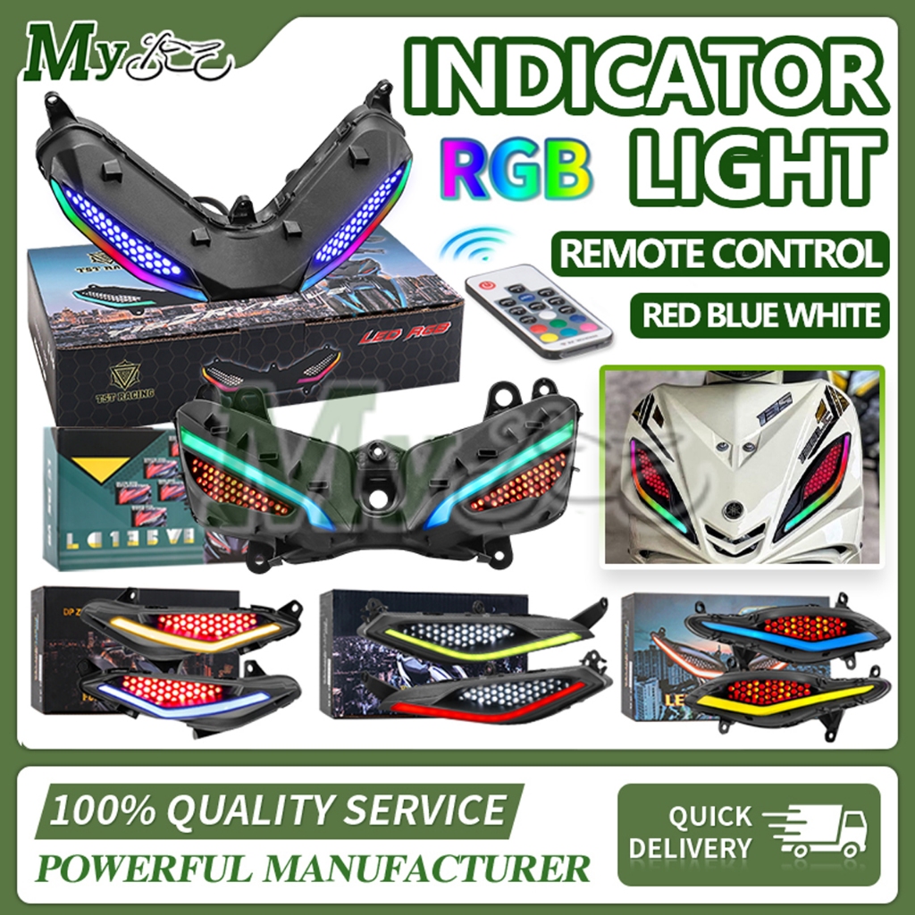 LC135 Y15 RS150 Signal Lampu LED Mata Gaban Light 7 Colors Pilot Light Position Lamp With Remote ...