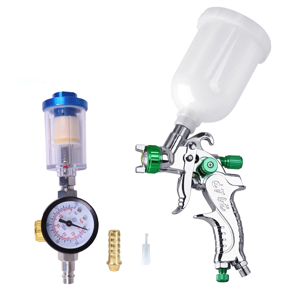 HVLP Mini 2008 Spray Gun, 0.8/1.0Mm Caliber with Pressure Gauge Air ...