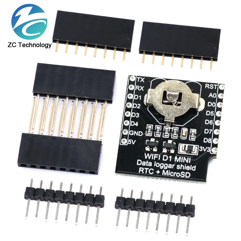 Real Time Clock Data Log Logger Shield for Micro SD WeMos WIFI D1 Mini Board +RTC DS1307 Clock ...