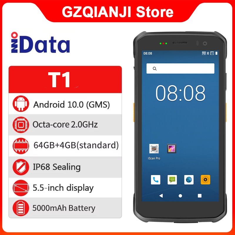 iData T1 Large Screen PDA Android 10 4G+64G Smart Terminal With 1D/2D ...