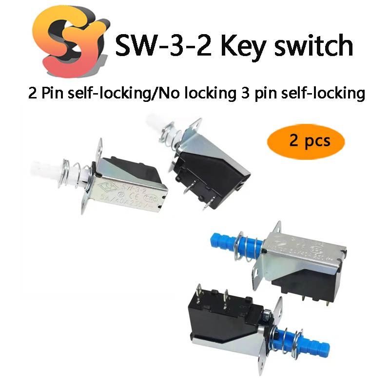 [Ready Stock Supply] 2pcs KCD-A10 Straight Button Switch SW-3-2 Button ...