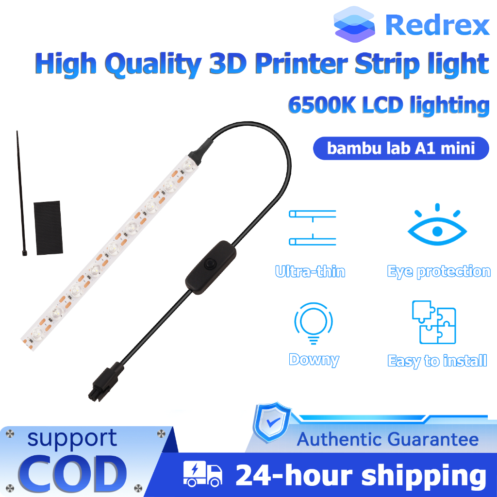 REDREX 3D Printer A1/A1 Mini LED Light Strip 24V 190/270mm Easy ...