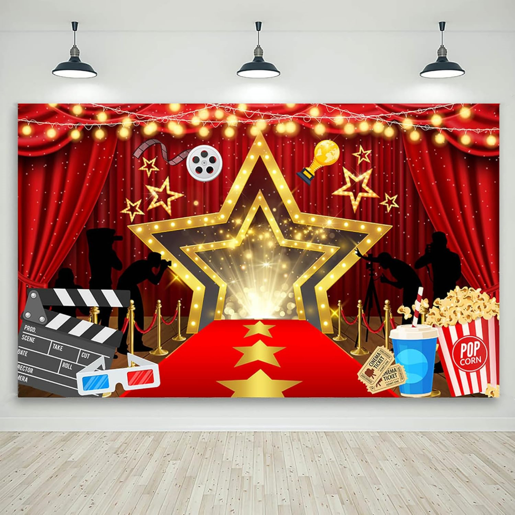5x3ft Moive Night Party Photography Backdrop Movie Birthday Party ...