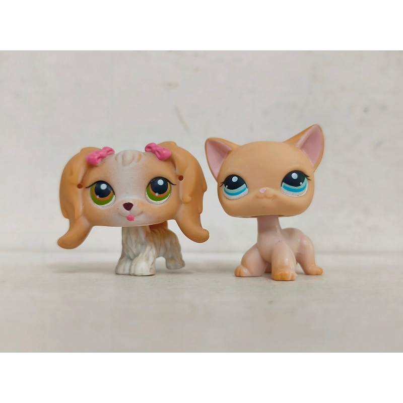 2pcs/lot LPS Toys Littlest Pet Shop Yellow Cat Dog #79#339 Animal ...