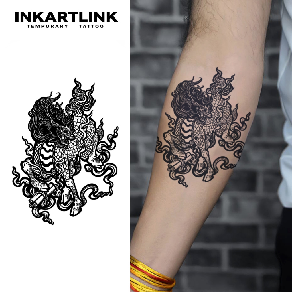 Kirin temporary tattoo stickers, waterproof long-lasting magic tattoo ...